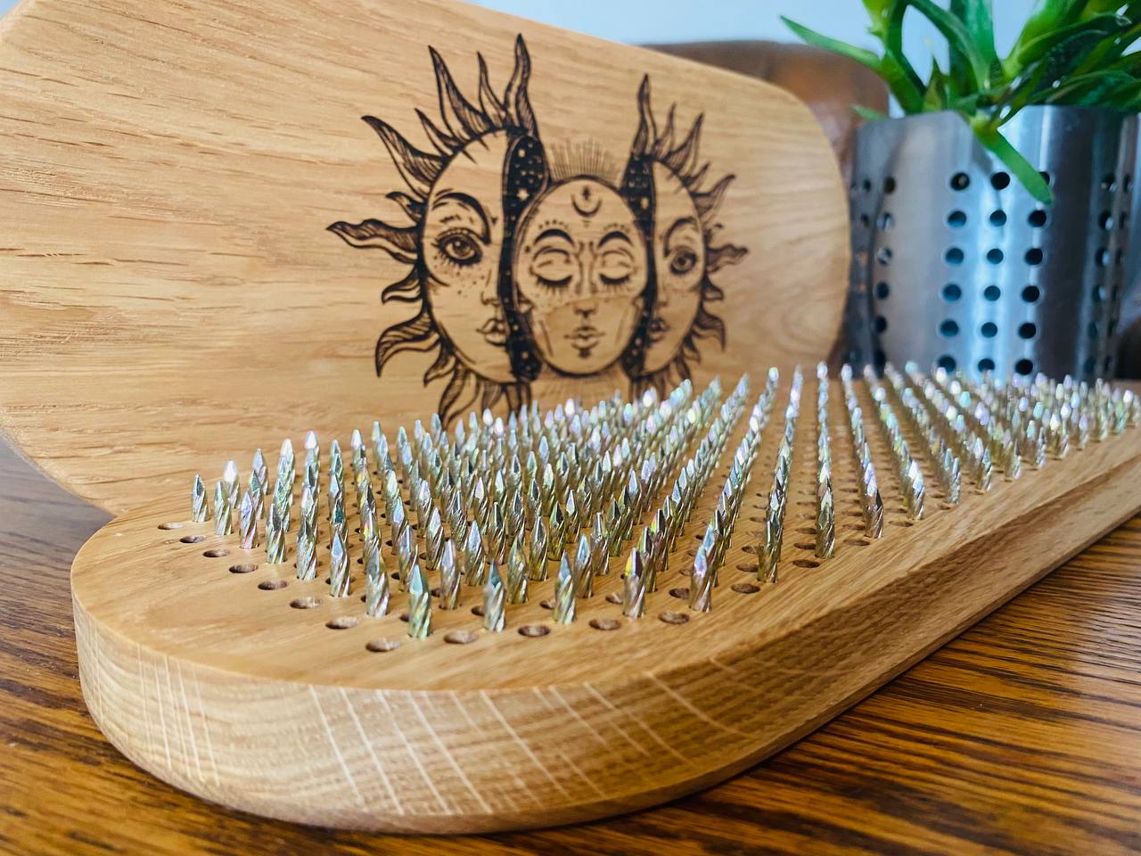 Solid OAK Sadhu board 10 mm -Natural tree-Sharp nails -Sun & Moon